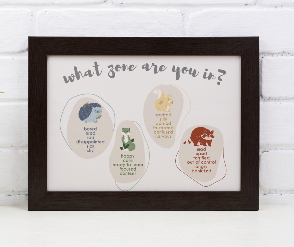 Zones of Regulation Animals Printable - School Social Work, Classroom ...
