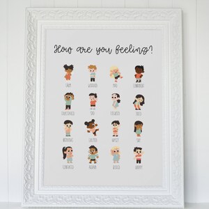 Kids Emotion Poster, Diverse Feelings Chart, How Are You Feeling ...