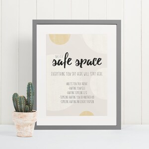 Confidentiality Sign Printable - Safe Space Wall Art for Therapy Office ...