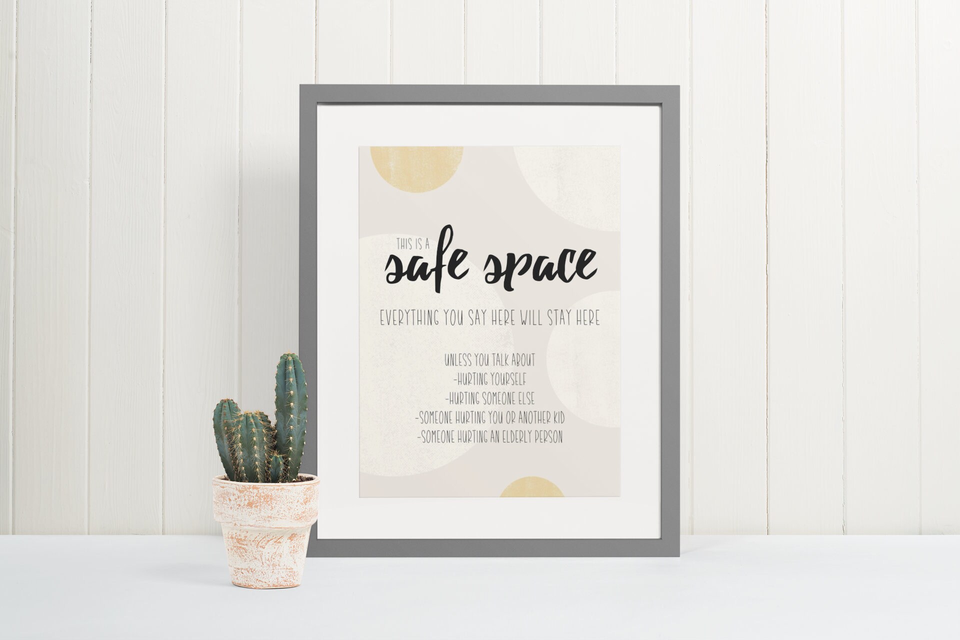 Confidentiality Sign Printable - Safe Space Wall Art for Therapy Office ...