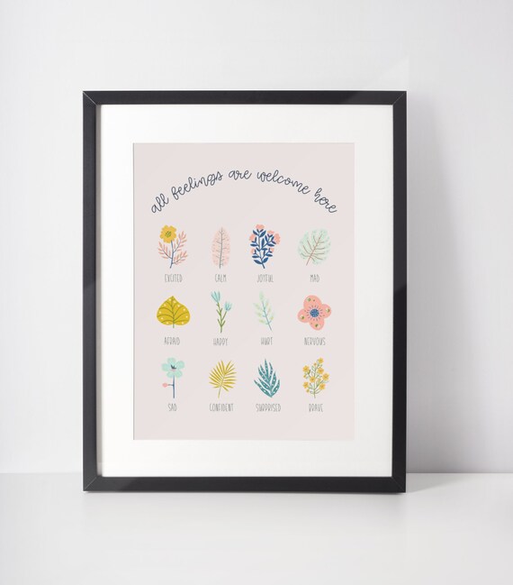 Feelings Chart Flowers Digital Download Printable Mental | Etsy