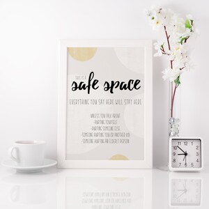 Confidentiality Sign Printable - Safe Space Wall Art for Therapy Office ...