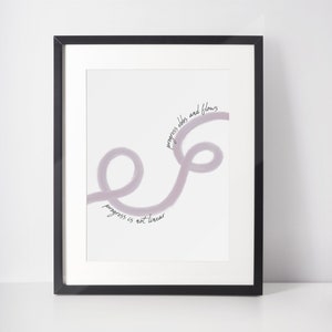 Progress is Not Linear Poster Printable, Therapy Office Decor, School ...
