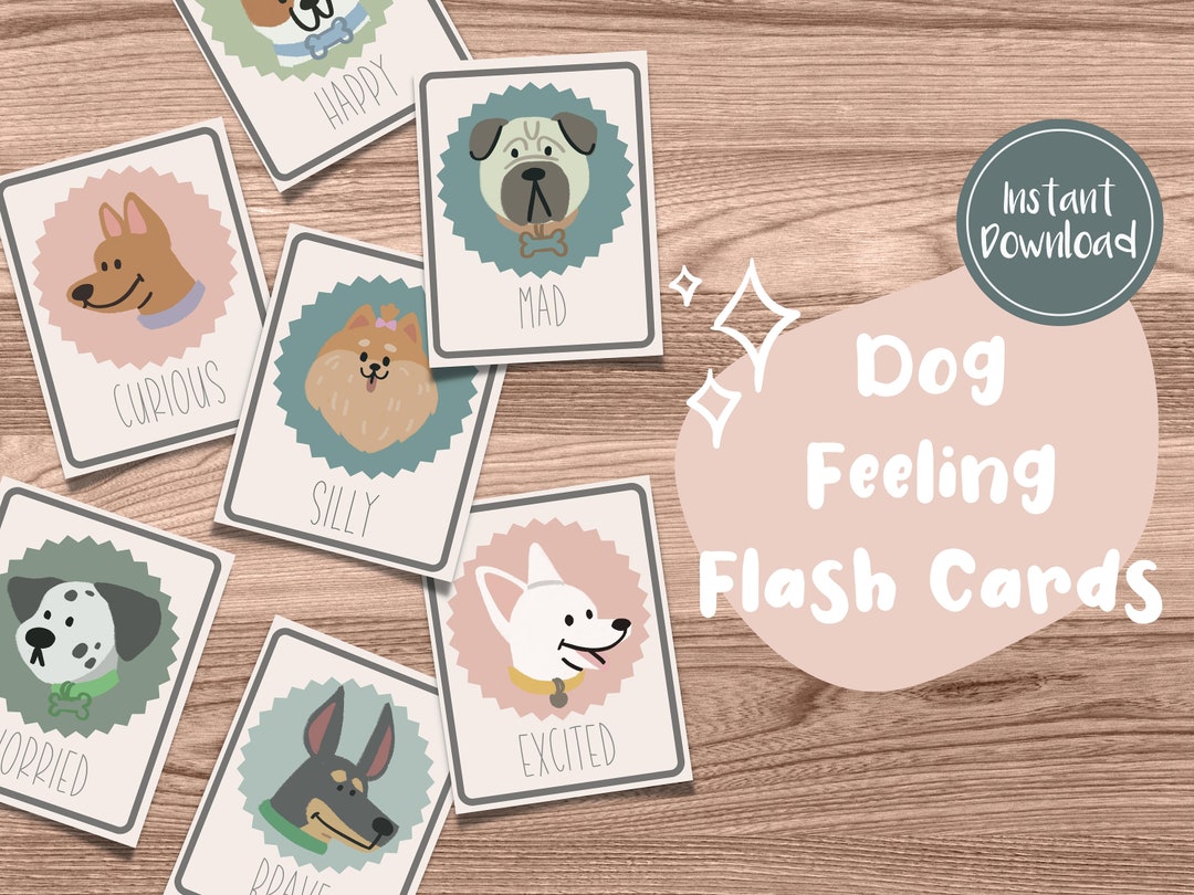 Dog Feeling Flashcards, Emotion Flashcards, Emotional Regulation ...