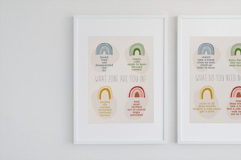 Zones of Regulation Rainbows Printable, Calm Down Corner, School ...