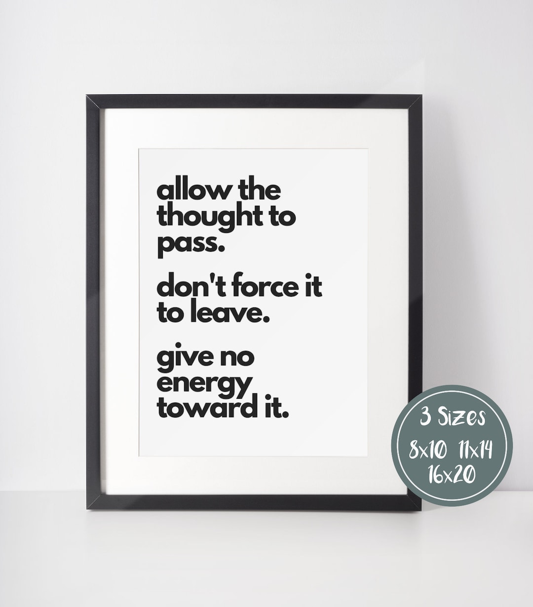Allow the Thought to Pass Poster, Therapy Office Decor, OCD Recovery ...