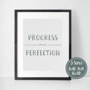 Progress Over Perfection Printable, Mental Health Decor, Therapy Office ...