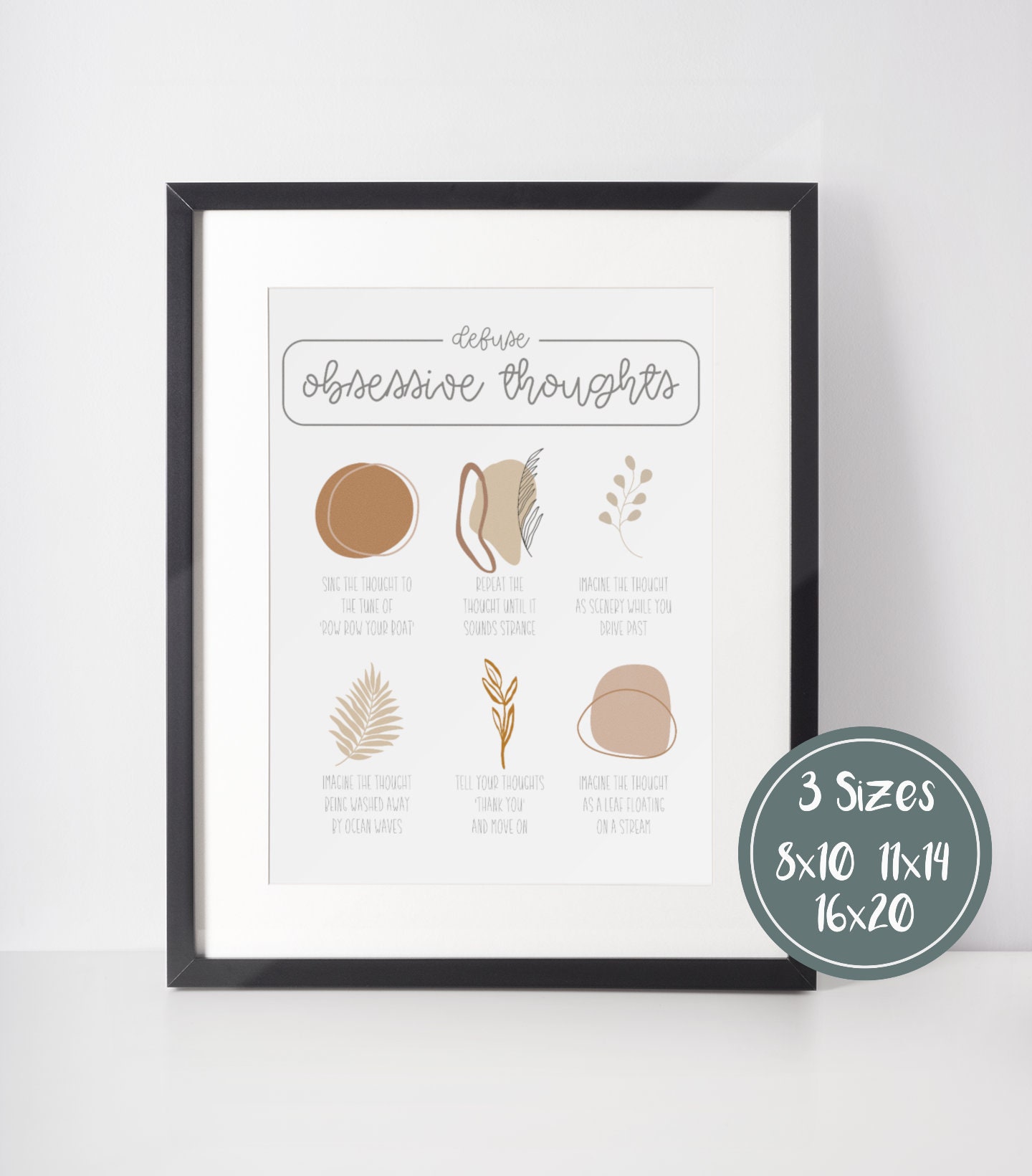 Defuse Obsessive Thoughts Printable, Therapy Office Decor, School ...