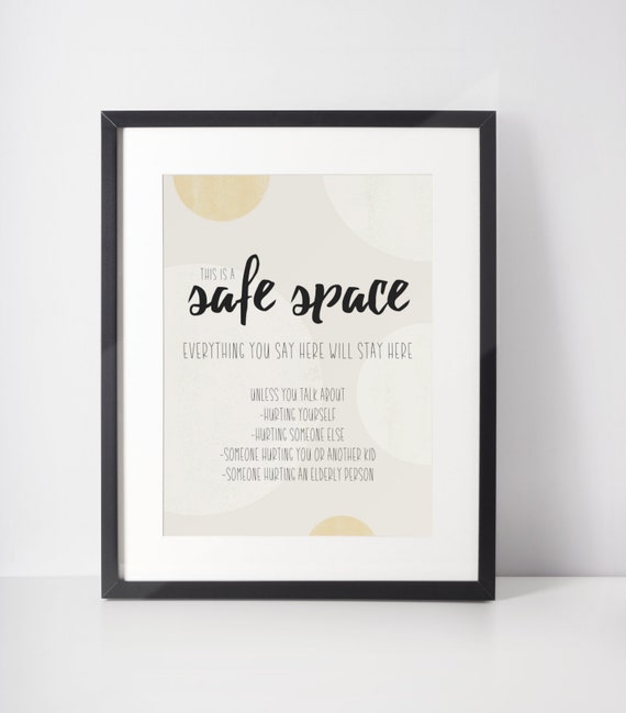 Confidentiality Sign Printable Safe Space Wall Art for - Etsy