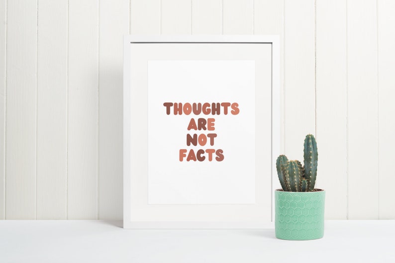 Thoughts Are Not Facts Printable, Therapy Office Decor, OCD Resource ...