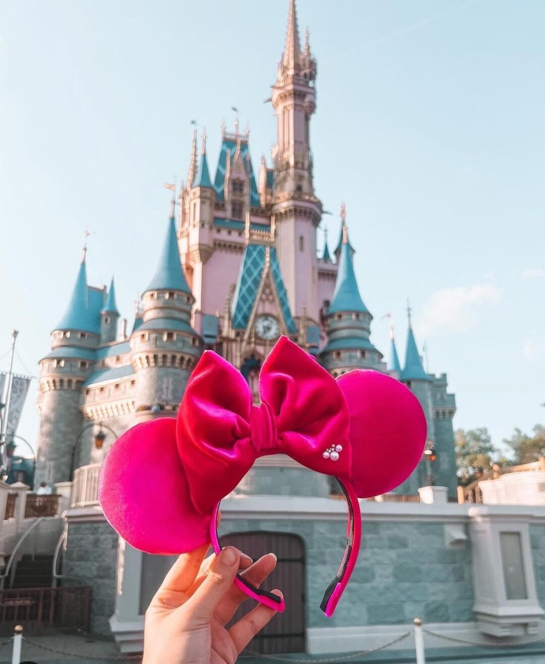 Velvet Mouse Ears, Girly Mouse Ears Headband, Velvet Bow, Velvet Mouse ...