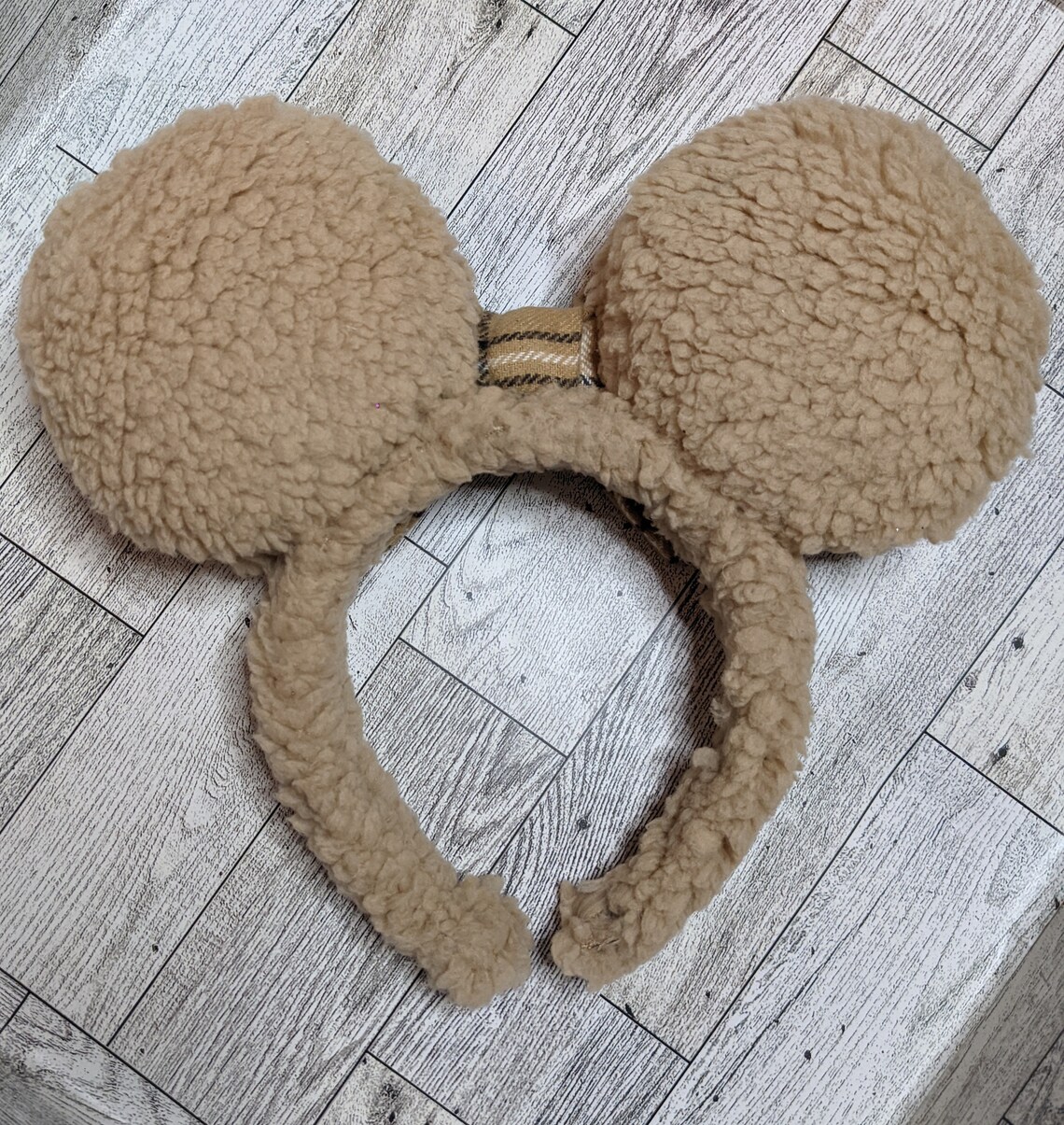 Sherpa Plaid Mouse Ears Teddy Bear Fur Mouse Ears Headband - Etsy