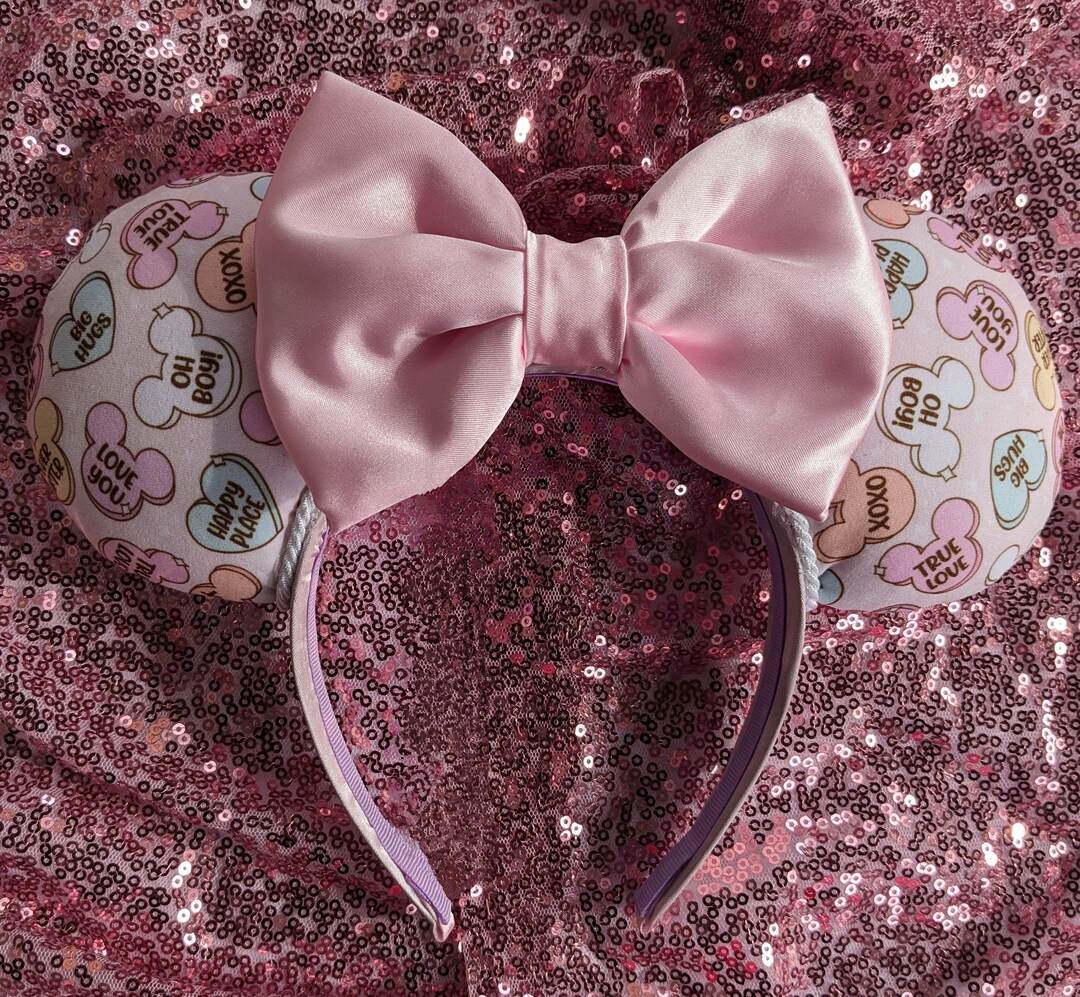Conversation Hearts Mouse Ears, Valentines Day Ears Headband ...