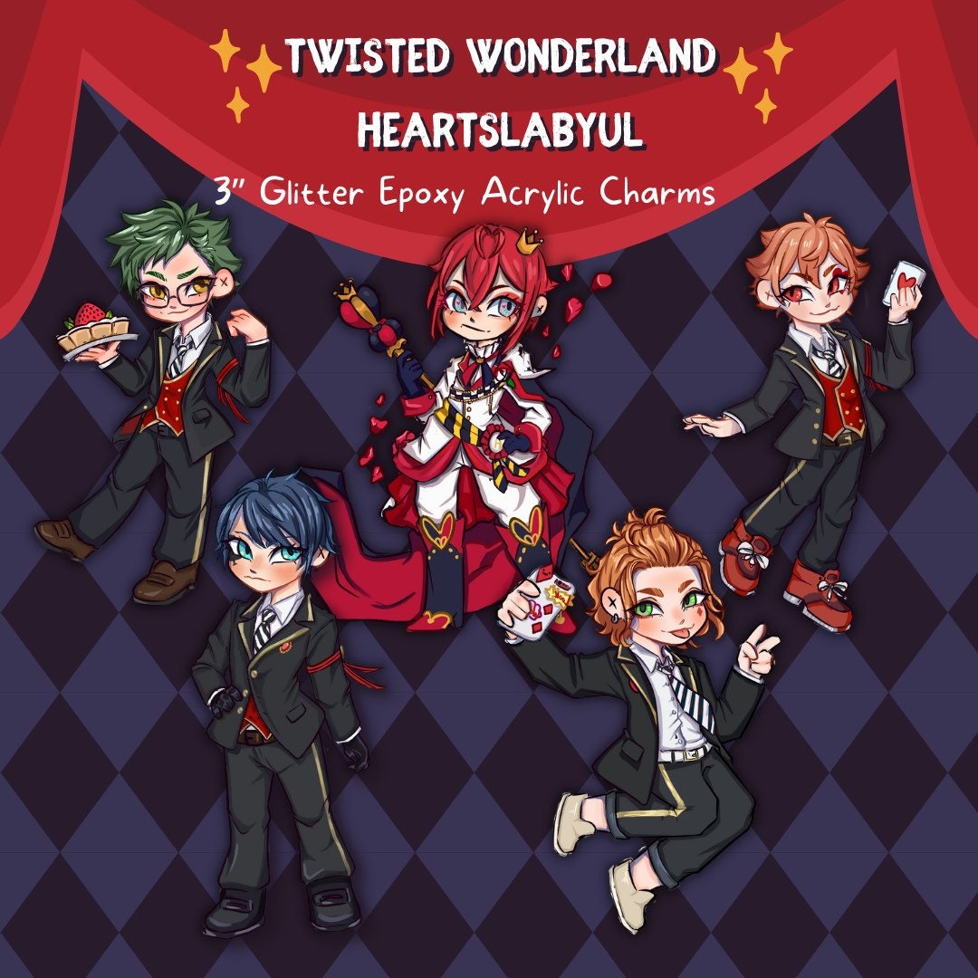 TWST HEARTSLABYUL Glitter Epoxy Acrylic Charm Riddle // - Etsy