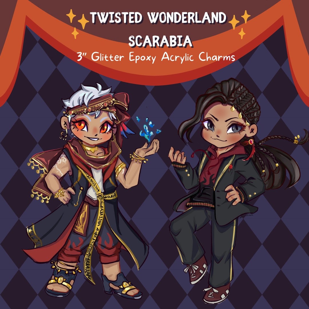 TWST SCARABIA Acrylic Epoxy Glitter Charm Kalim // Jamil - Etsy