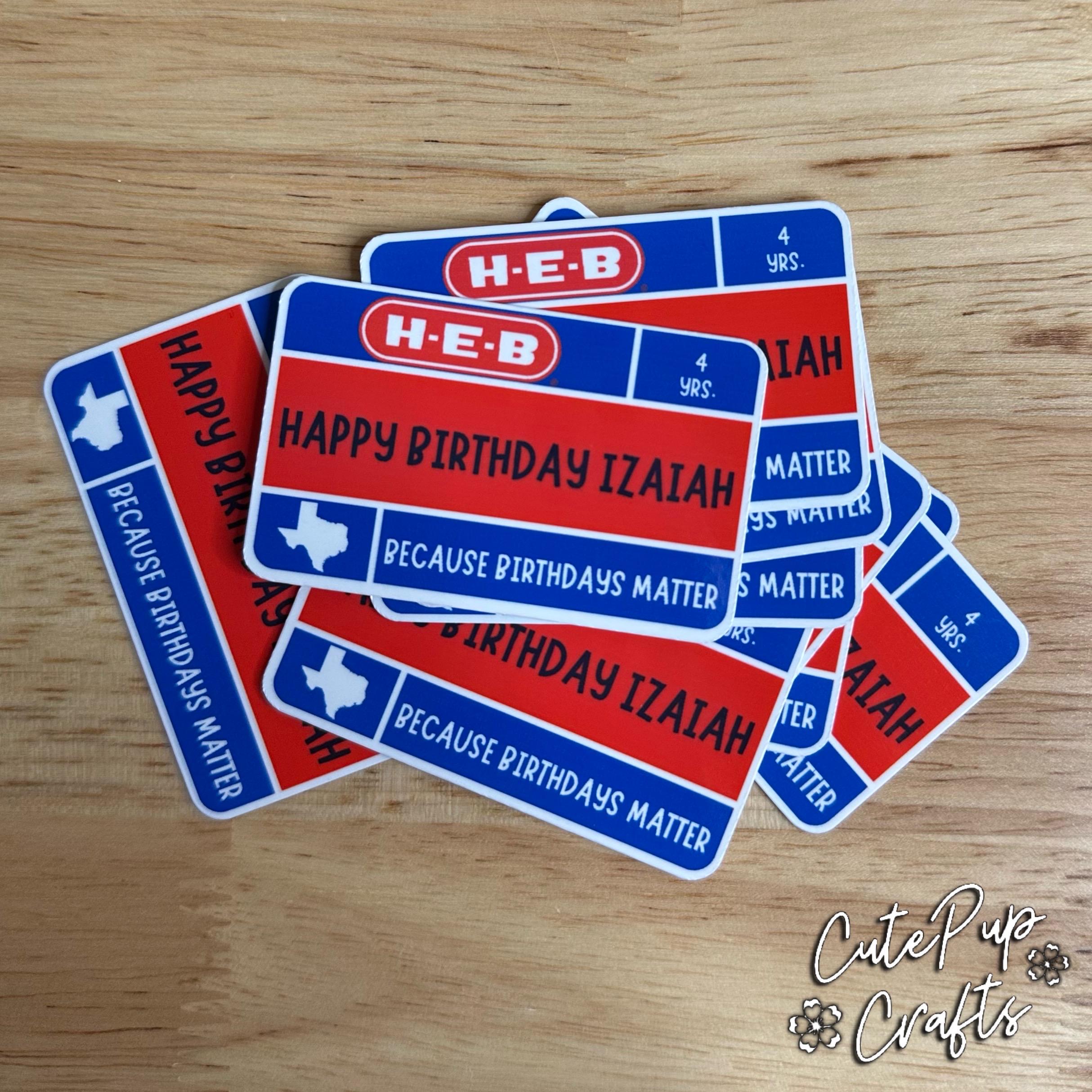 PERSONALIZED HEB Birthday Theme Stickers - Etsy