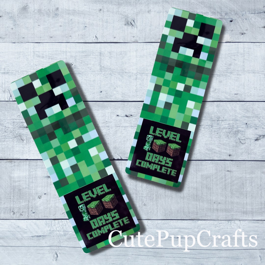 100th Days of School Bookmark Minecraft - Etsy