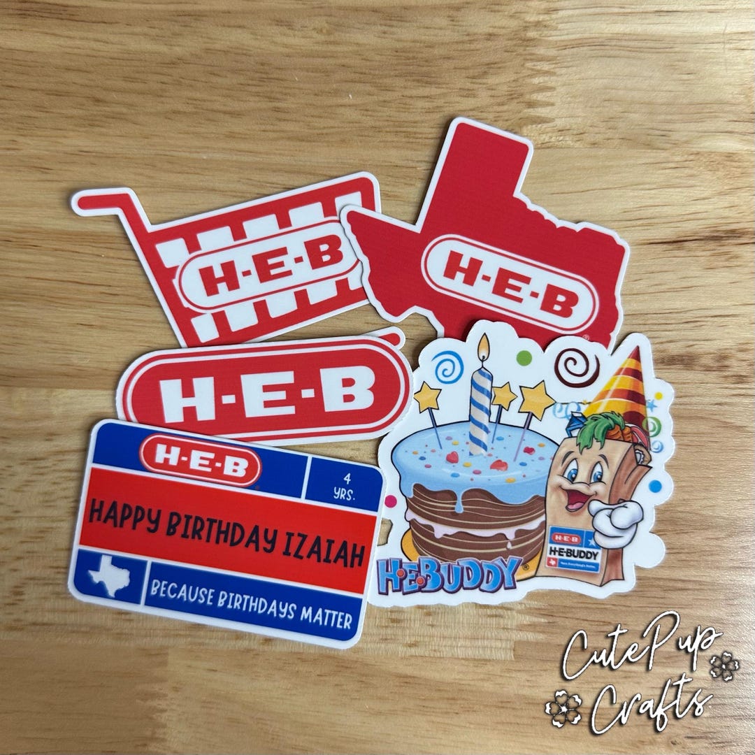 PERSONALIZED HEB Birthday Theme Stickers - Etsy