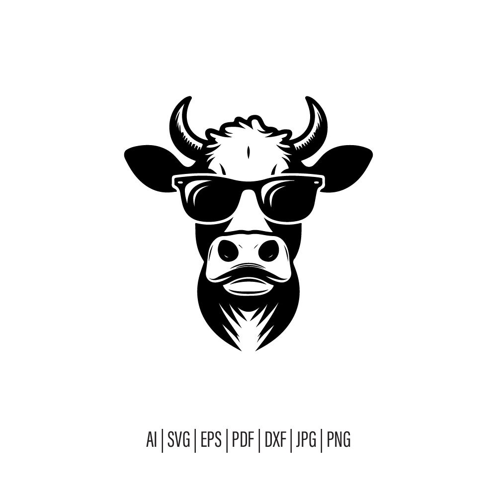 Cow Logo Monogram Svg, Vector Cut File Cricut, Silhouette, Decal ...