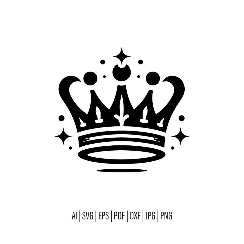 Crown Logo Monogram Svg, Vector Cut File Cricut, Silhouette, Decal ...