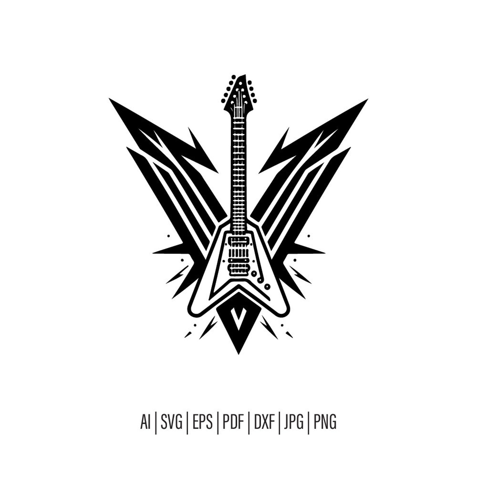 Electro Guitar Monogram Svg, Vector Cut File Cricut, Silhouette, Decal ...