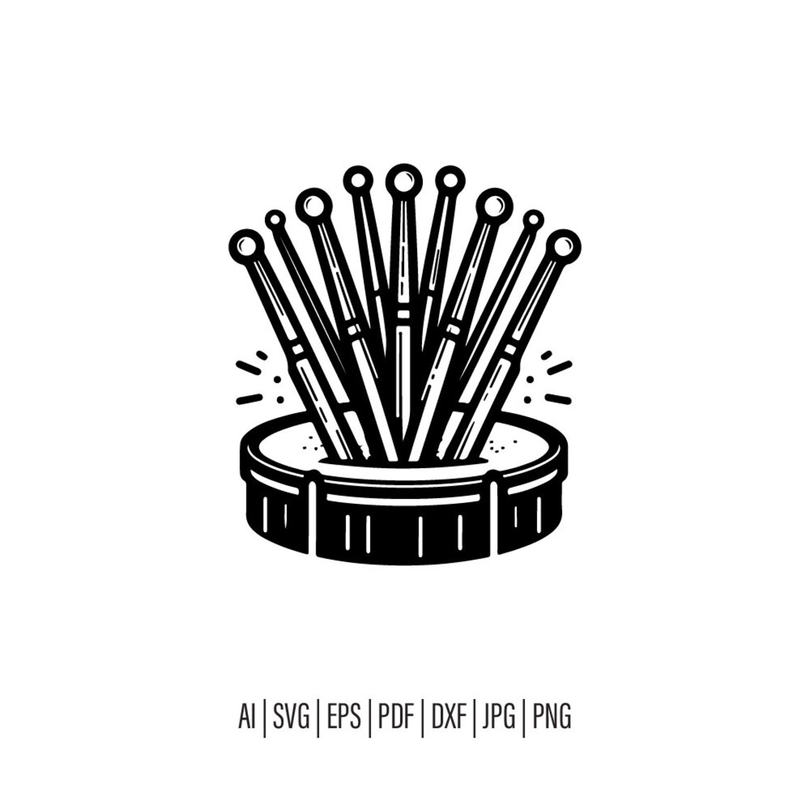 Drum Sticks Monogram Svg, Vector Cut File Cricut, Silhouette, Decal ...