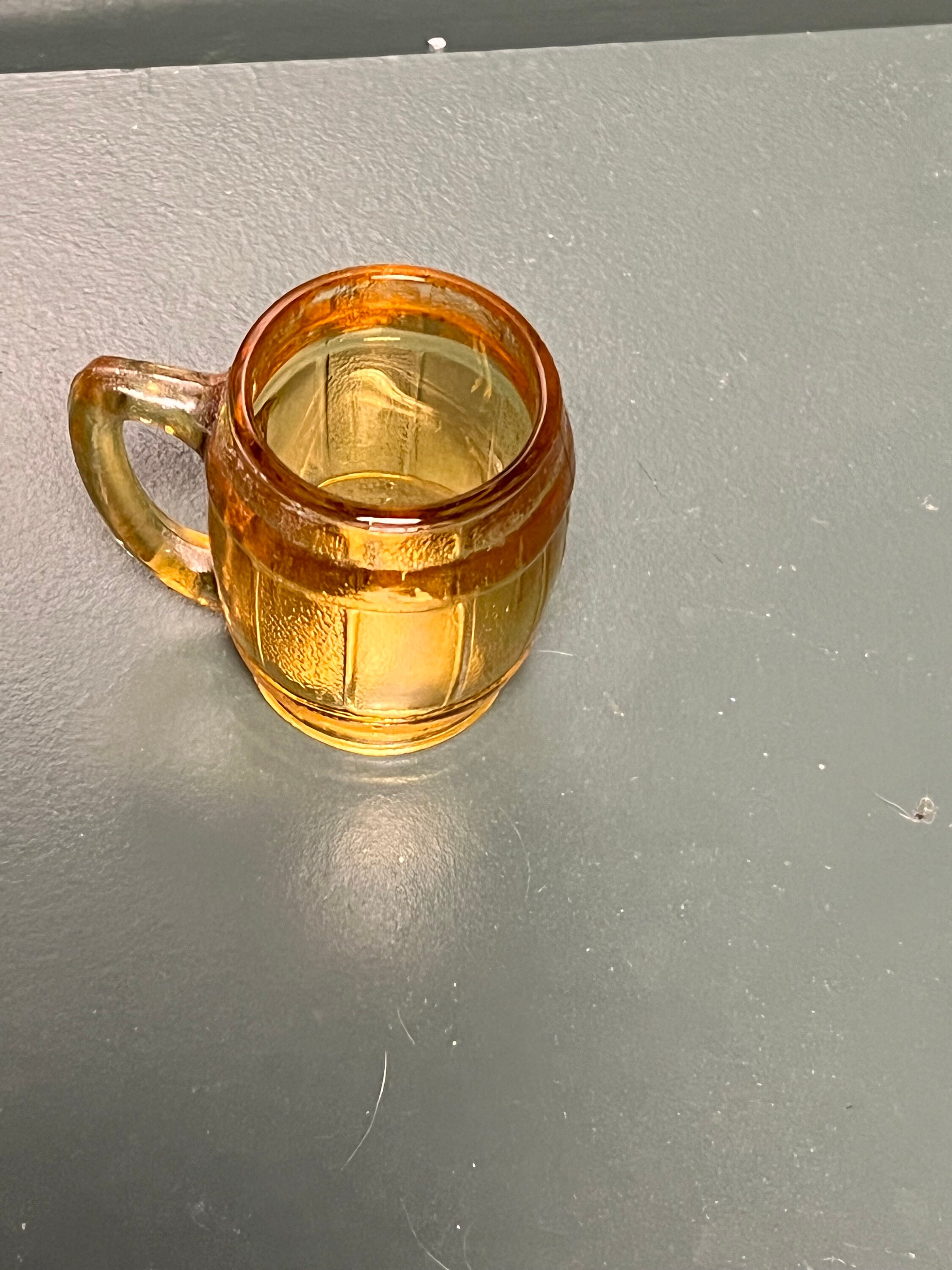 Vintage Retro Amber Glass Whiskey Barrel Shot Glass - Etsy
