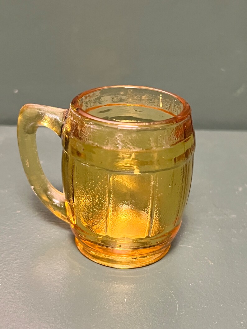 Vintage Retro Amber Glass Whiskey Barrel Shot Glass - Etsy