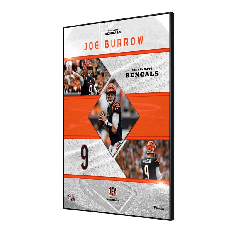 Joe Burrow Poster, NFL, NFL Sports Print, Sports Player Print, Framed ...