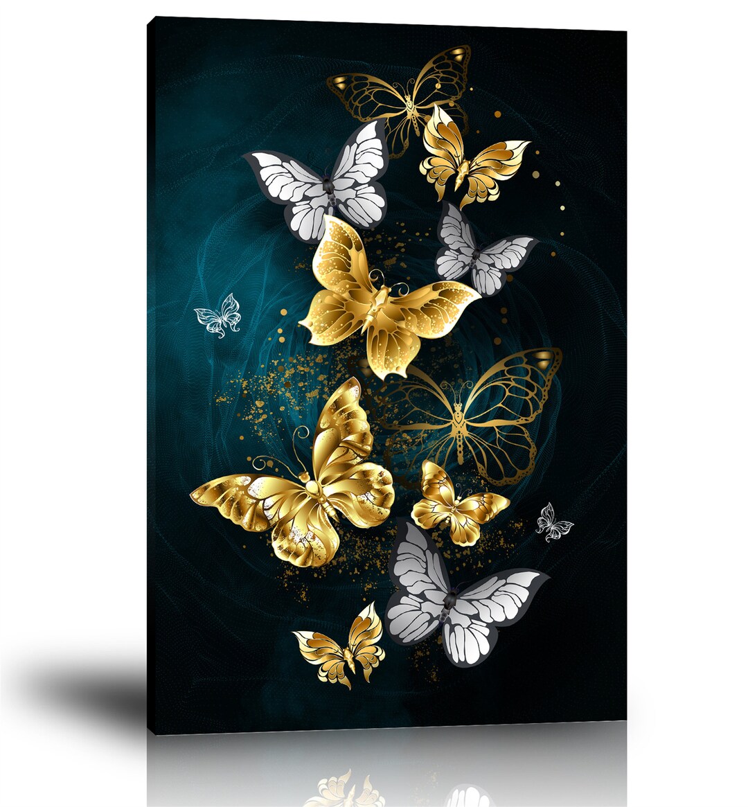 Modern Golden Butterfly Prints Abstract Wall Art Home Decor - Etsy