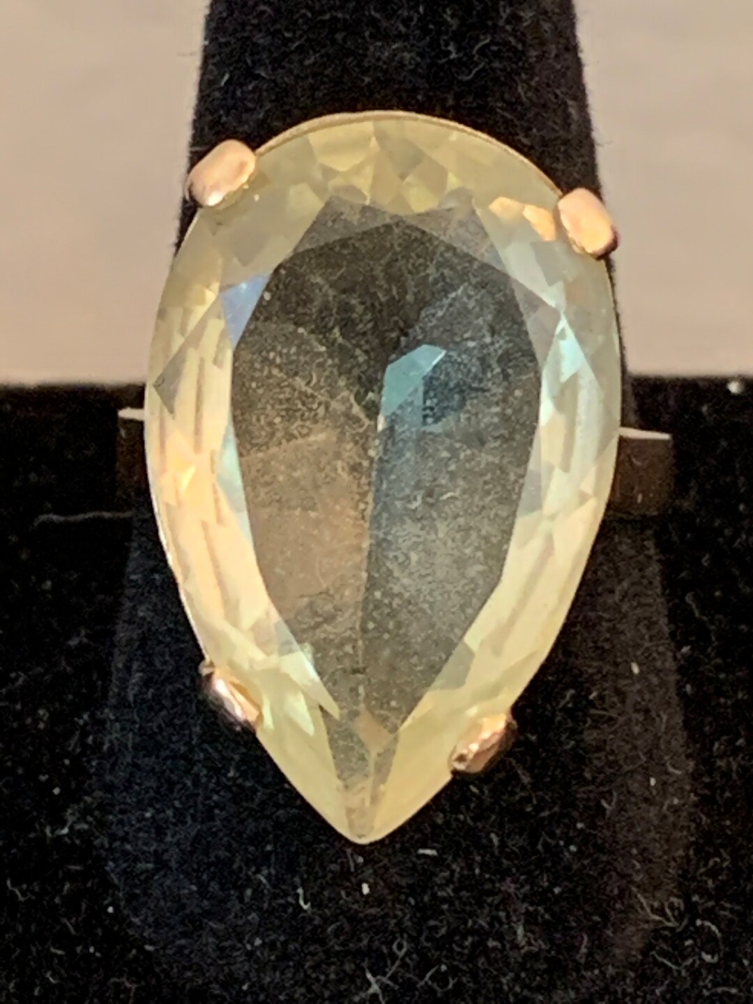 Vintage Ring, Pure Self-love Thought, W/pendeloque-cut Clear Spinel ...