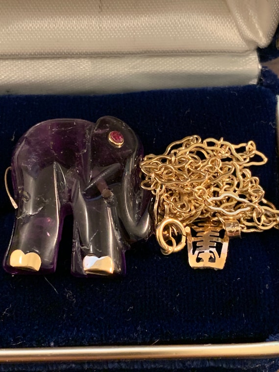 Vintage Necklace. Chinese Elephant Chain 3.5mm Solid 14K YG - Etsy
