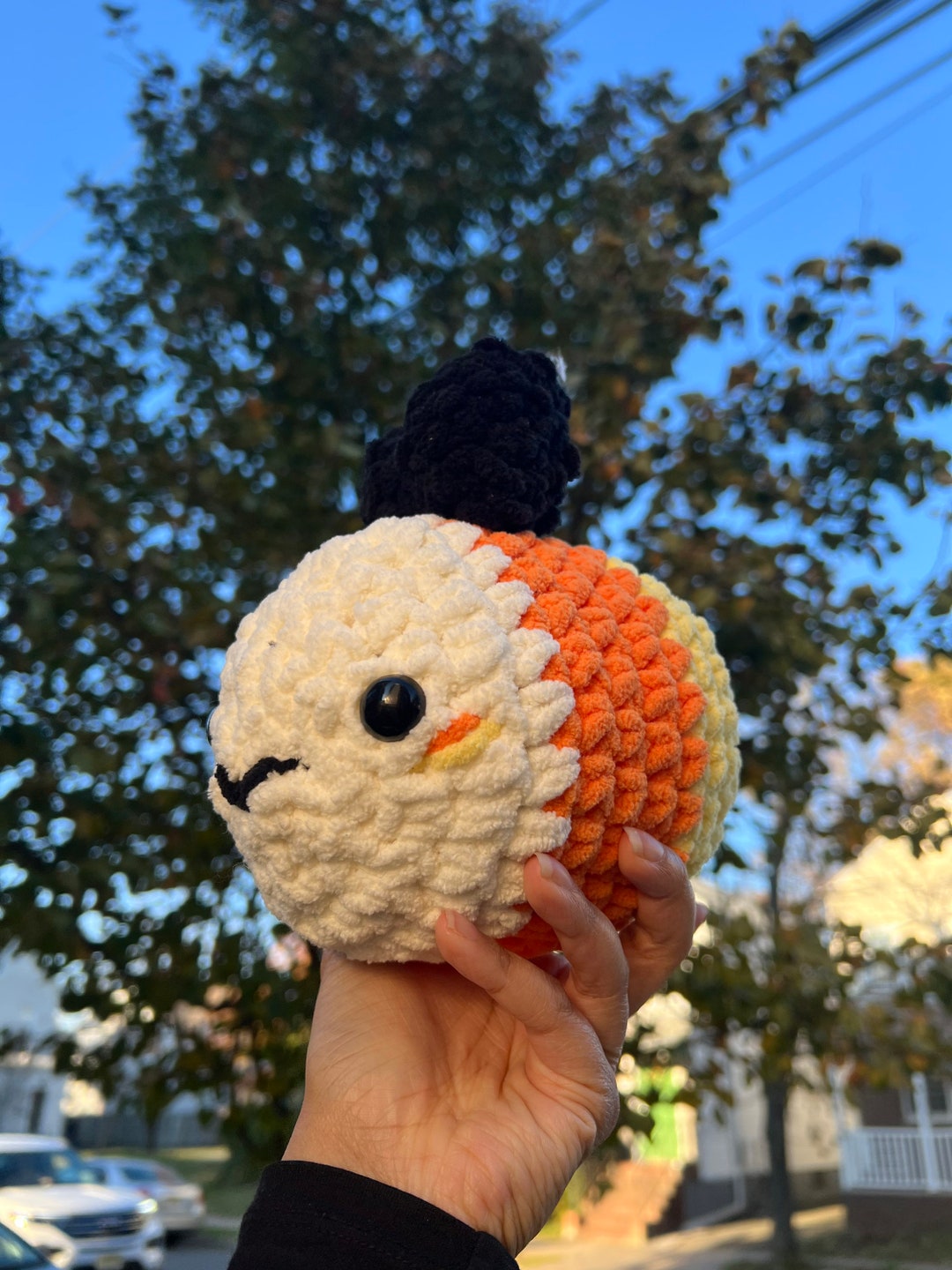 Candy Corn Bee Crochet - Halloween Plushie Made to Order - Etsy