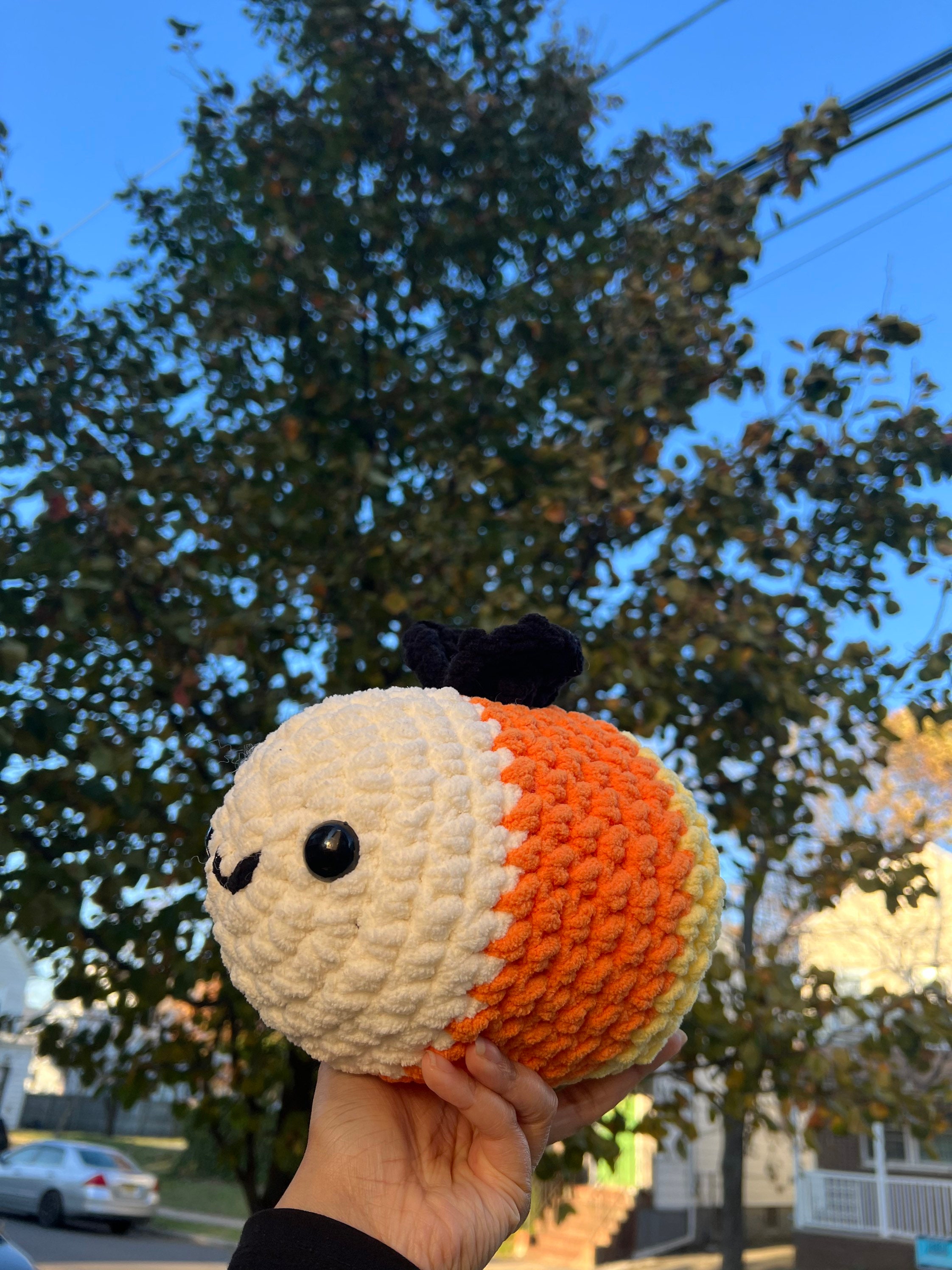 Candy Corn Bee Crochet - Halloween Plushie Made to Order - Etsy
