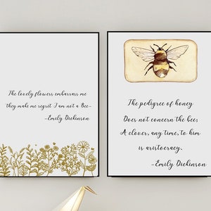 Emily Dickinson Quote Bee Wall Art Set of 2 Prints Quote - Etsy