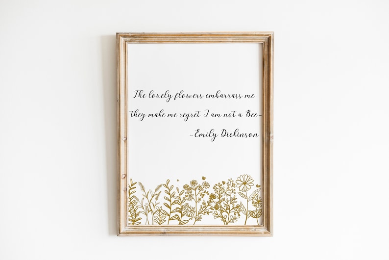 Emily Dickinson Quote Bee Wall Art Set of 2 Prints Quote - Etsy
