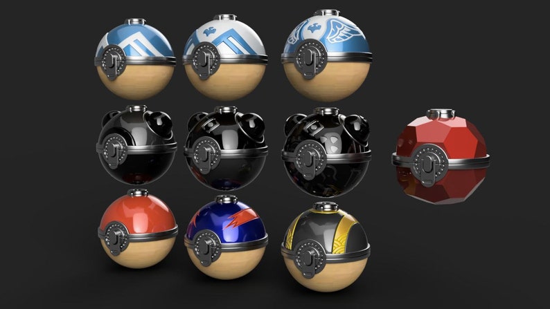 Hisuian Poke Ball 3D Model File Set - 10 Designs - Digital 3D Print ...