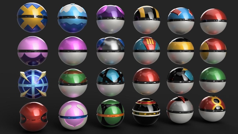 Poke Ball 3D Model File Set - 24 Designs - Digital 3D Print Files - Etsy
