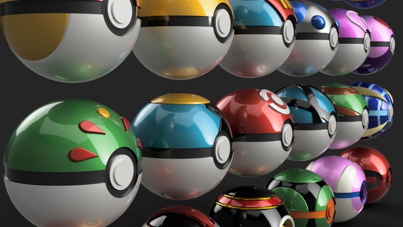 Poke Ball 3D Model File Set - 24 Designs - Digital 3D Print Files - Etsy