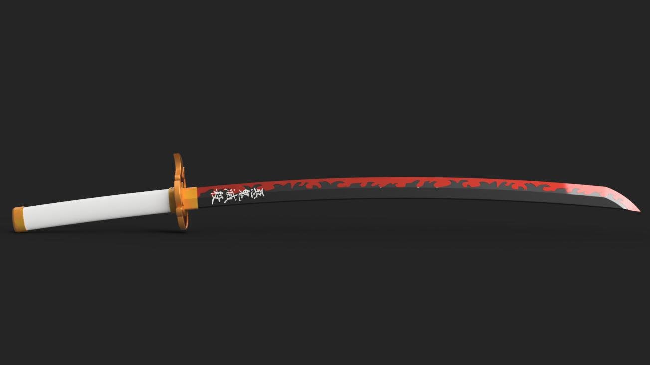 Katana de Kyojuro Rengoku Scabbard Archivos de modelo de - Etsy México