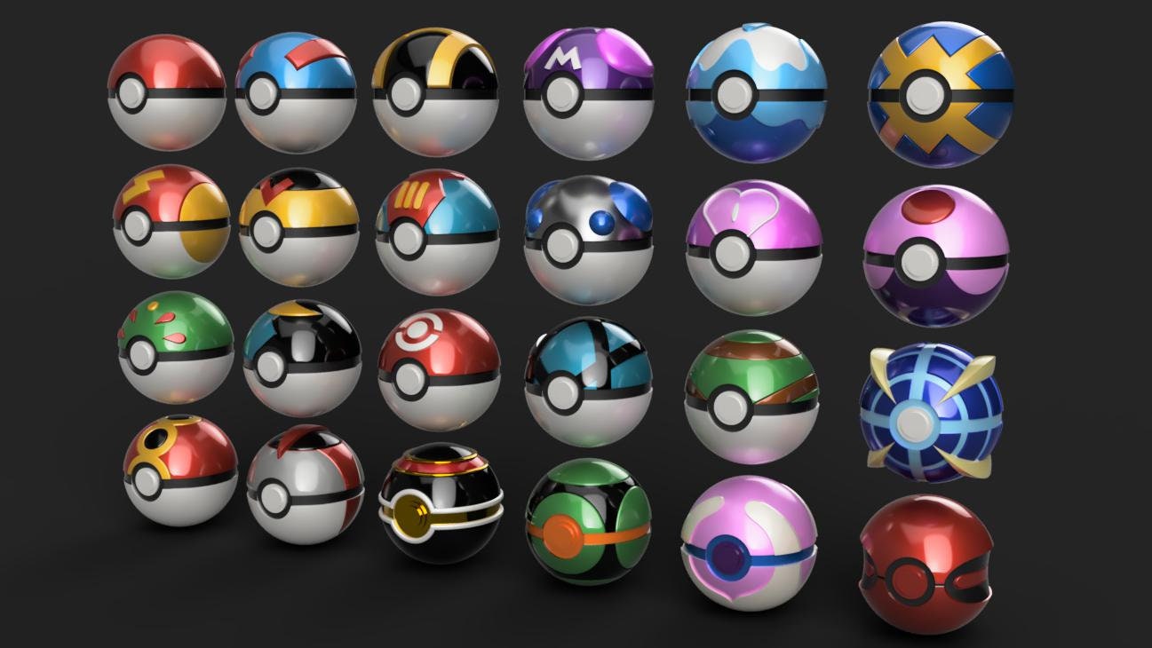 Poke Ball 3D Model File Set - 24 Designs - Digital 3D Print Files - Etsy