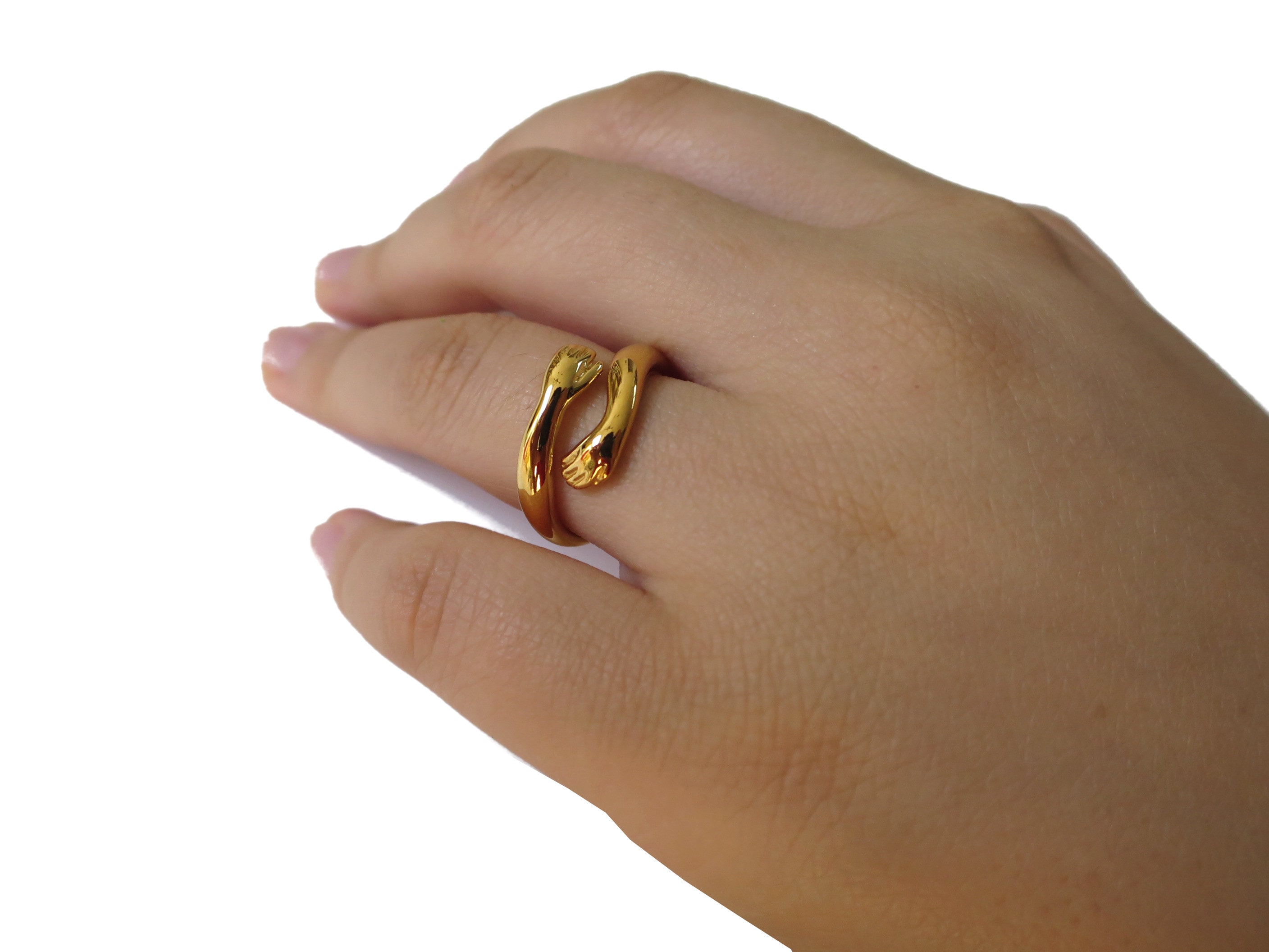 Hug Ring Hugging Hands Self Love Hug Me Hand Ring, Women's Hugging Band ...