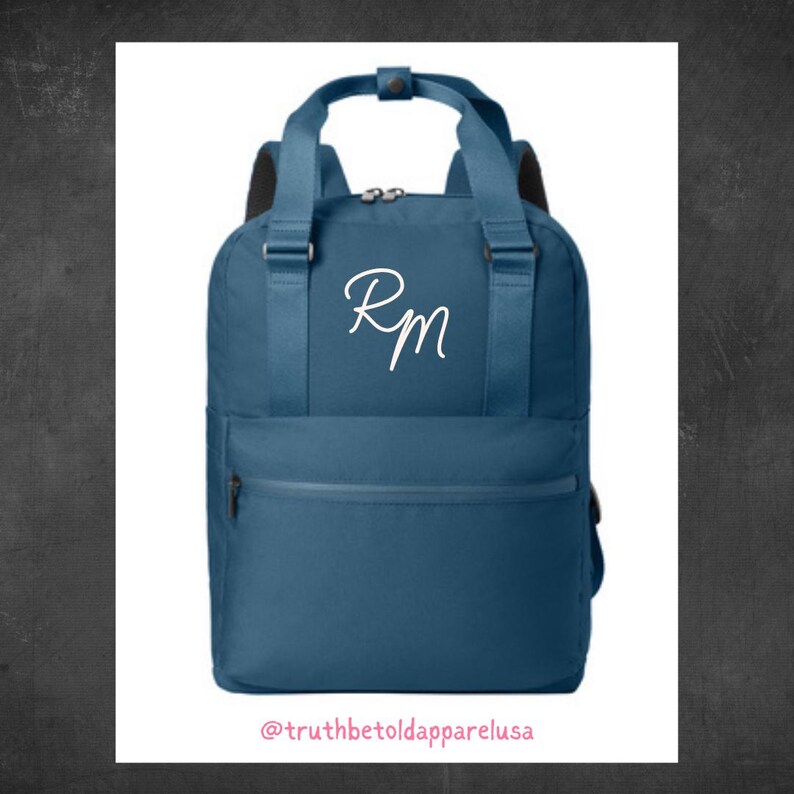 Personalized Backpack With Initials, Personalized Handled Bag With ...