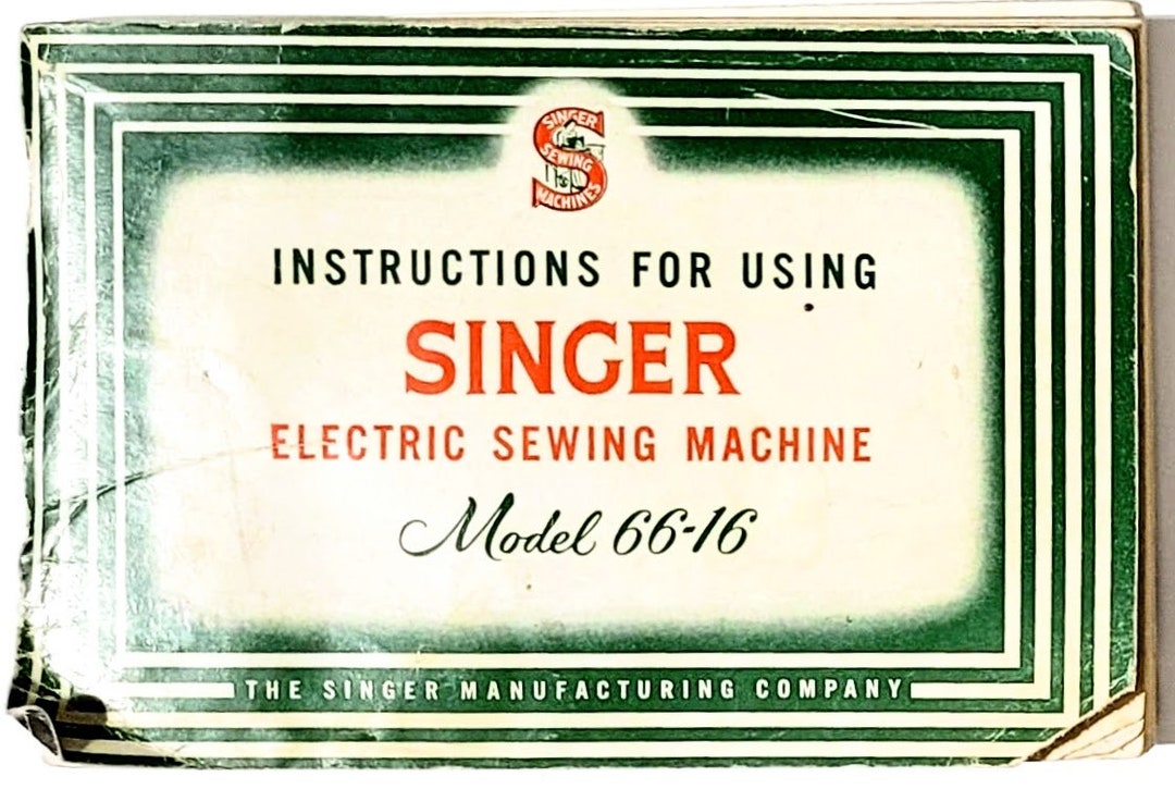 Original Singer 66-16 Sewing Machine Instruction/owner's Manual Vintage ...