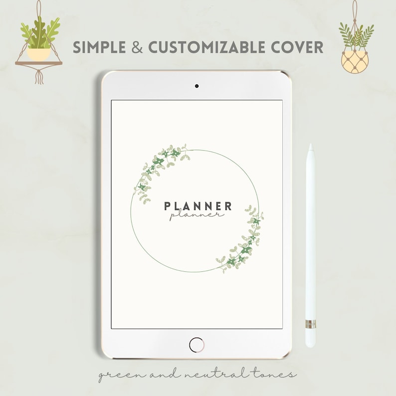 SAGE GREEN PLANTS Undated Digital Planner for Goodnotes - Etsy
