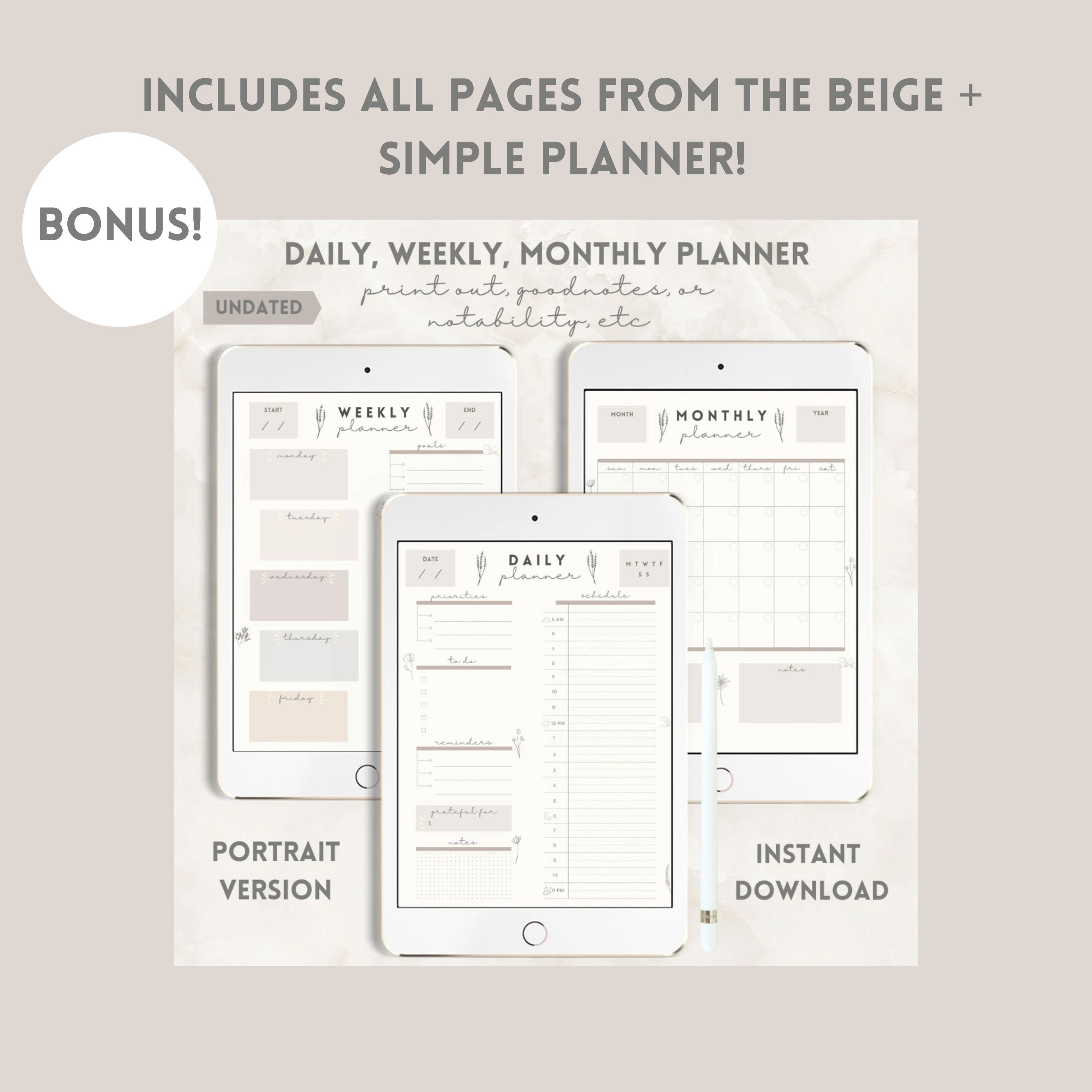 STUDENT All-in-one Undated School Academic Digital Planner Goodnotes ...