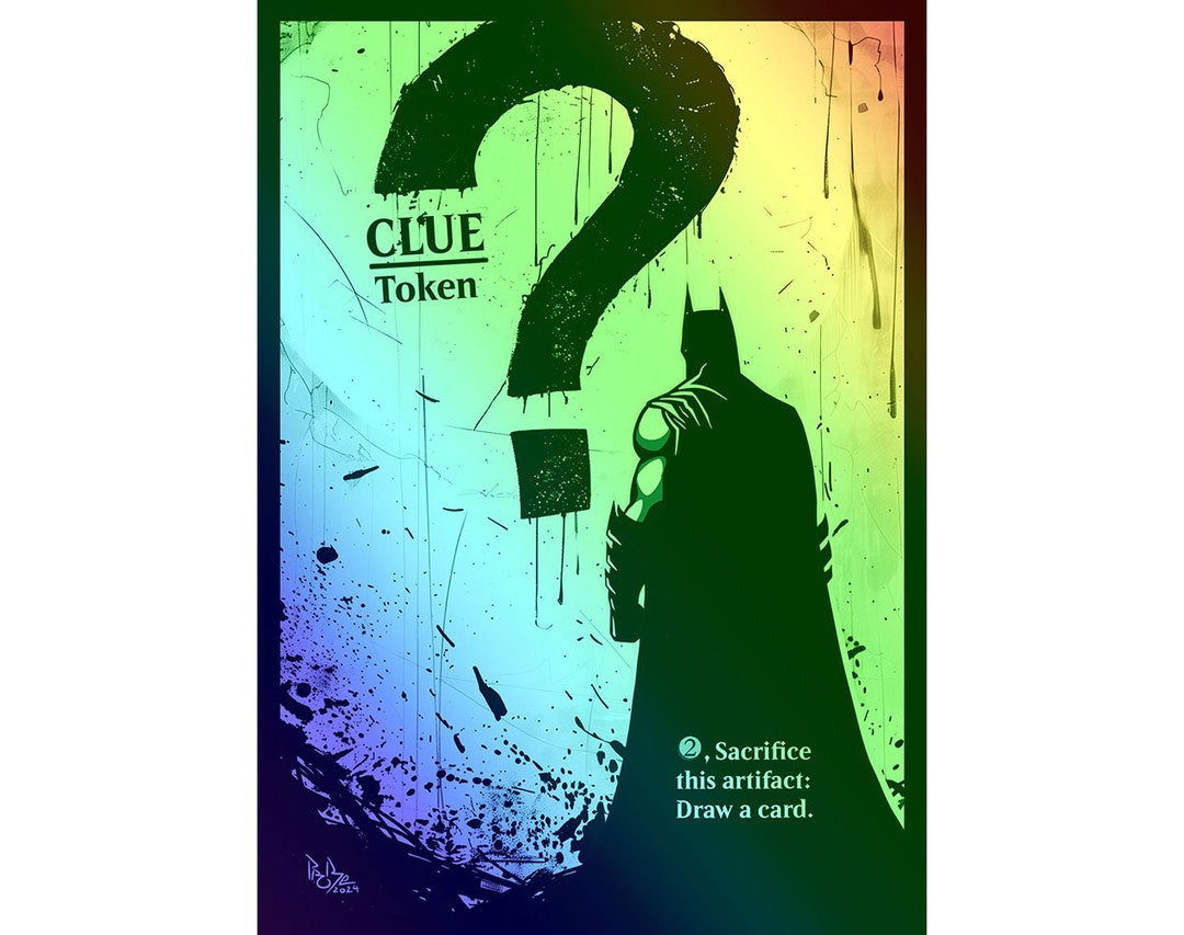 MTG - Custom FOIL Token - CLUE - Batman Inspired - Pro8eart - Etsy