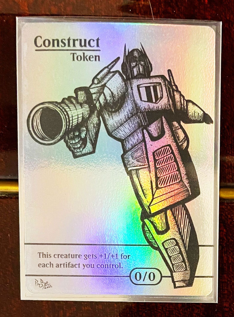 MTG - Custom FOIL Token - Urza's Saga Construct - Optimus Prime ...