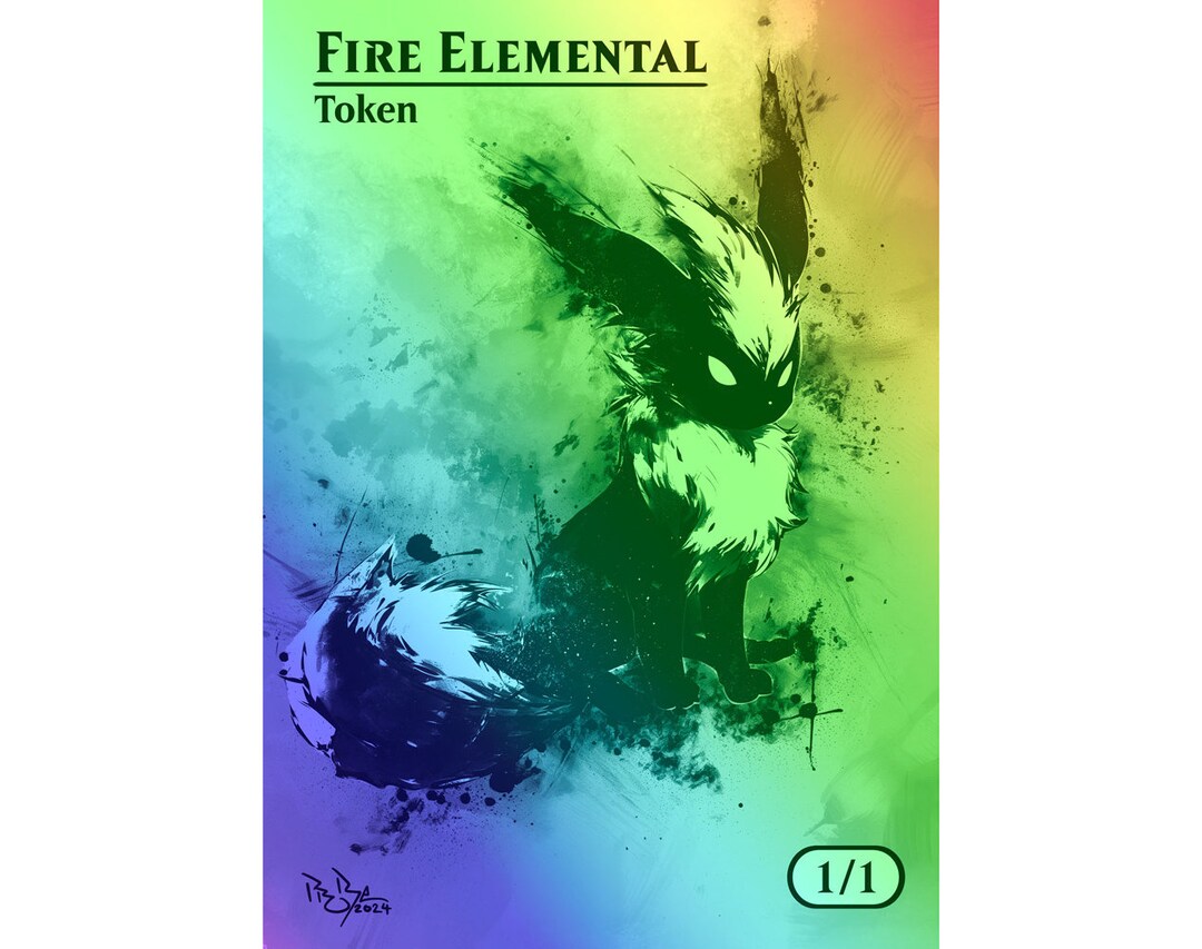 MTG - Custom FOIL Token - Fire Elemental - Flareon - Pokemon Inspired ...