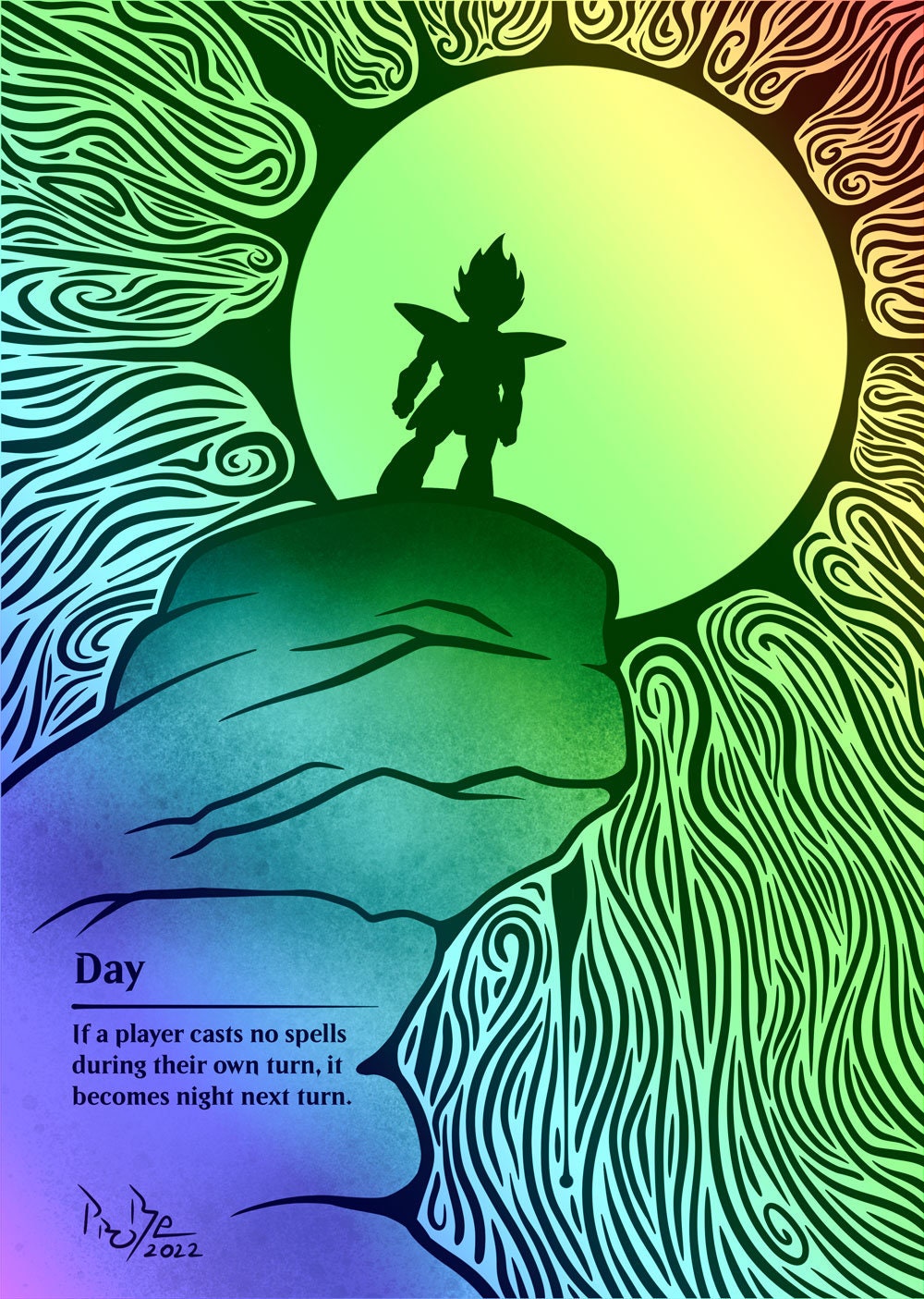 MTG - Custom FOIL Token - Day / Night - Vegeta - Oozaru -dragon Ball ...